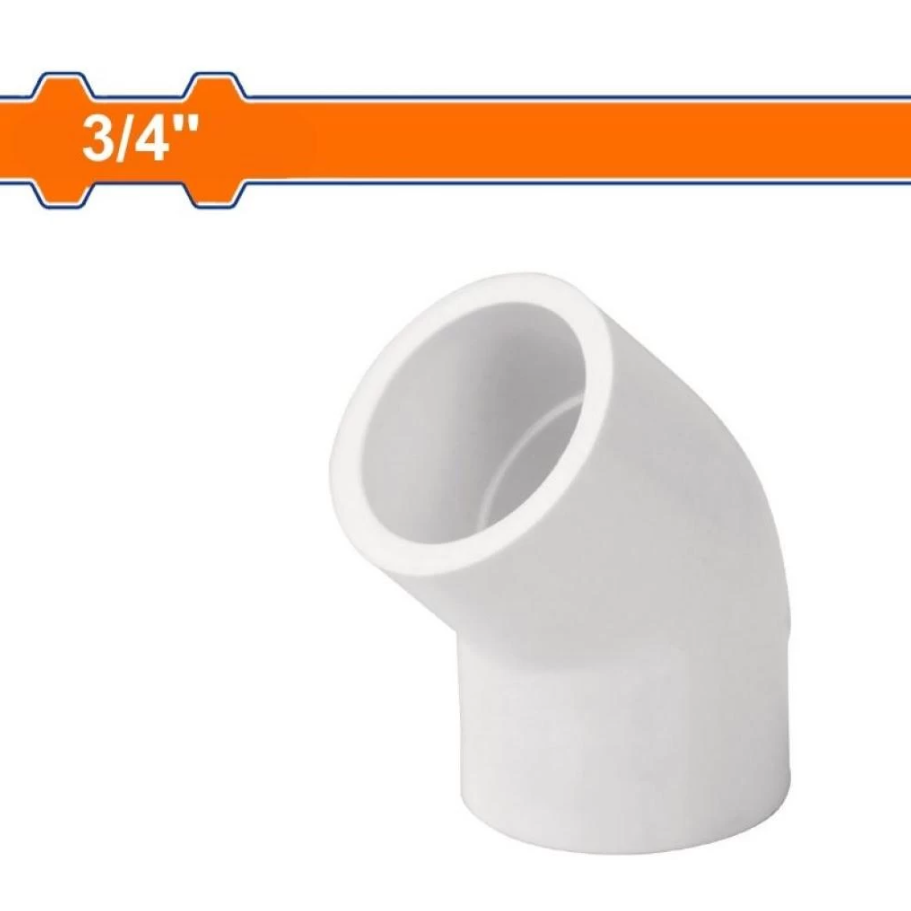 Codo Pvc 1/2"X45 Sin Rosca Wadfow Wvl1822 | La Mundial