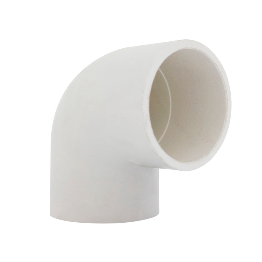 Codo pvc 2"x90 para agua potable sin rosca inyectable blanco | La Mundial