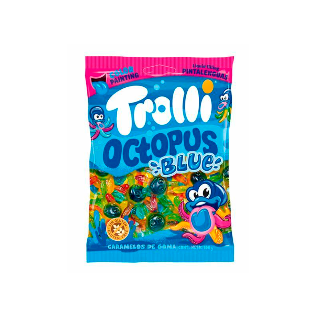 Dulce gomitas trolli 100g octopus blue | La Mundial